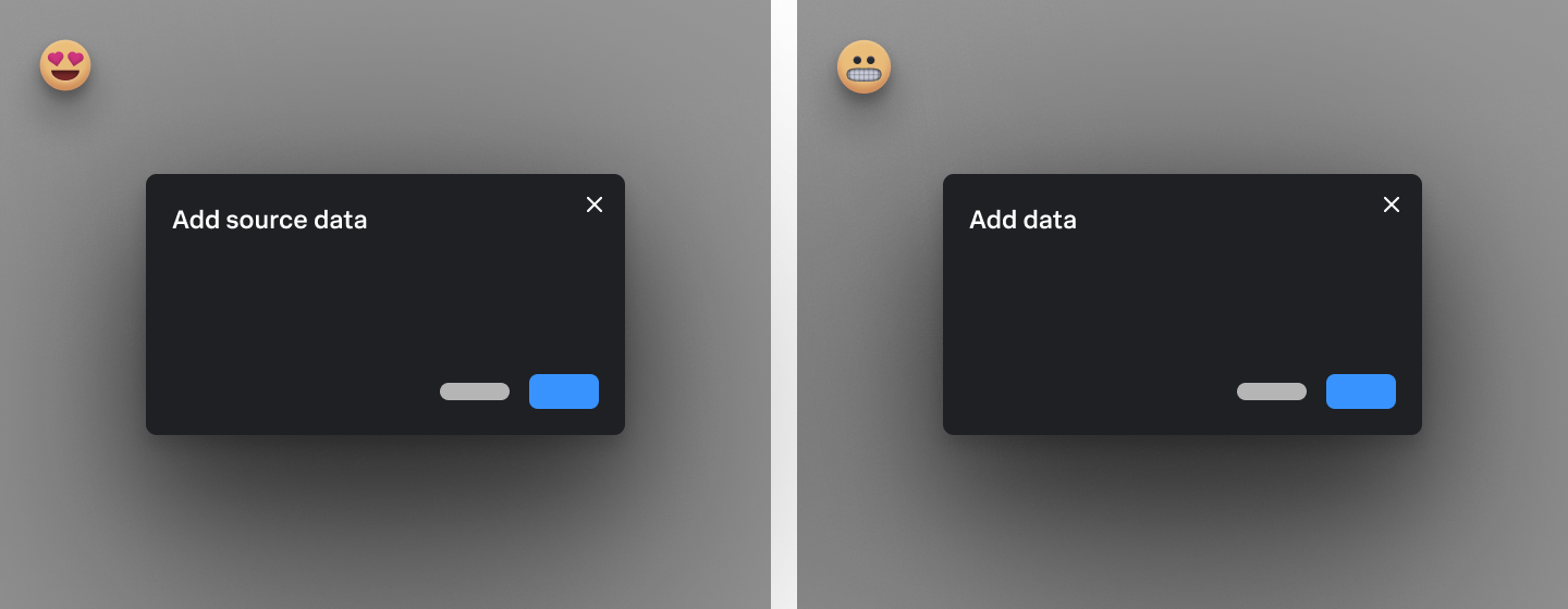 Examples Of Modal Titles That Are Brief And Provide Context The First Example With Heart Eyes